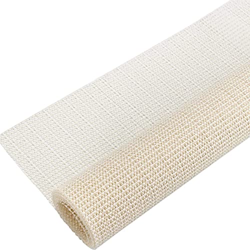 Xrrxy Anti Slip PVC Tablecloth Underlay Adjustable in Size Foam Mat Tea Table Cloth Anti-Skid Rug Pad Gripper Table Mat,White (200 140cm/79 55inch)