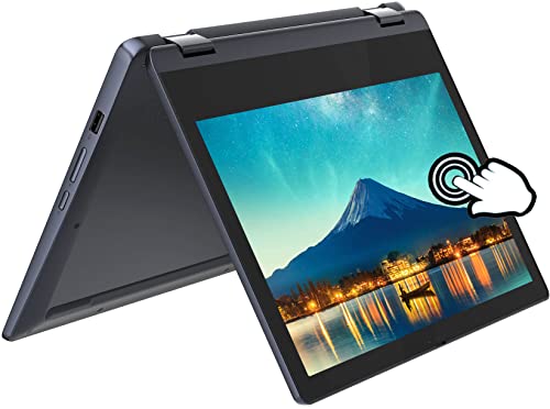 Lenovo 2022 Flagship Chromebook 11.6" HD 2 in 1 Touchscreen Laptop Computer, 8 Core- Mediatek MT8183, 4GB RAM, 64GB eMMC, WiFi, Bluetooth, Webcam, Chrome OS, Abyss Blue