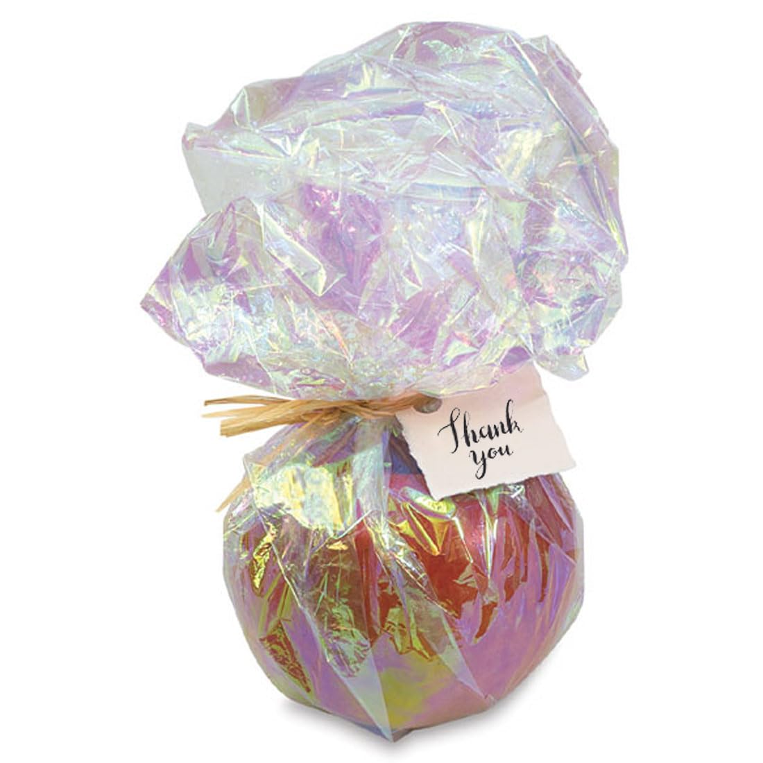 BetterJonny 32in x 50ft Iridescent Cellophane Wrap Roll, Rainbow Cellophane Roll for Gift Baskets Flower Wrapping Paper Holographic Cellophane for Gift Baskets, Crafts, Candy, Gifts, Flowers