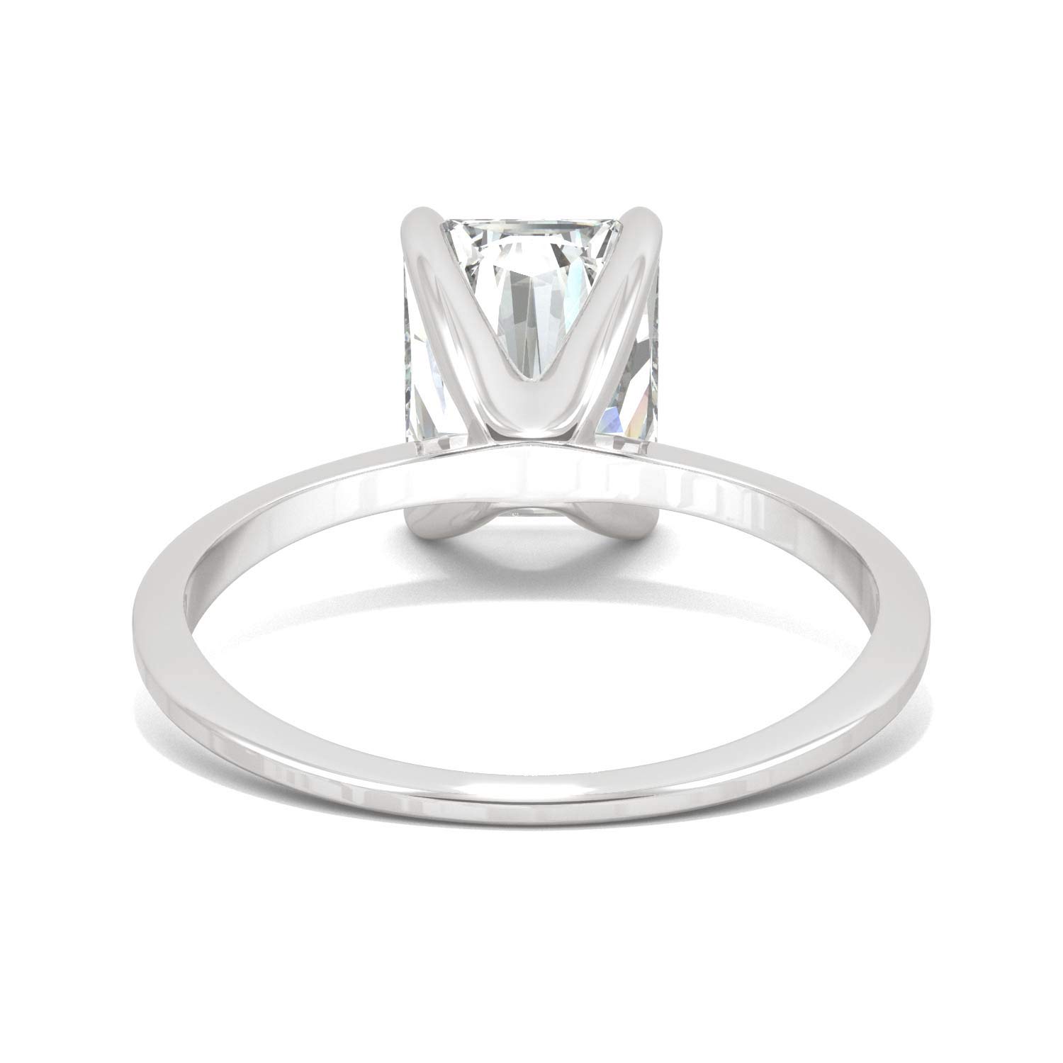 Charles & Colvard Created Moissanite 9x7mm Radiant Cut Engagement Ring for Women | 2.7 cttw DEW | Lab Grown | Solid 14K White Gold with Rhodium | Size 5