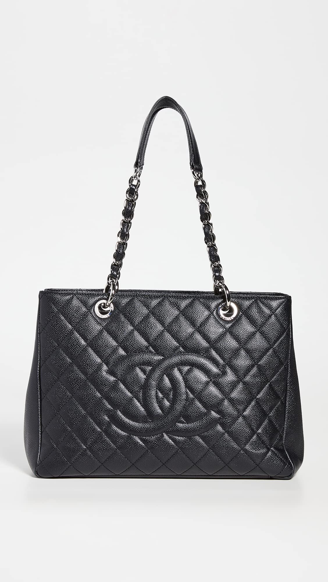 CHANEL Women's Pre-Loved Grand Shopping Tote, Caviar, Black, One Size