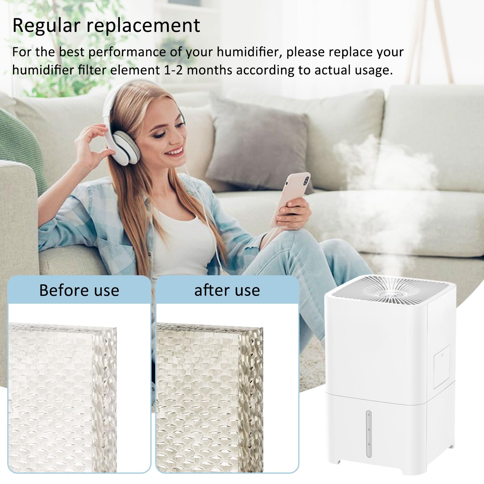 HNRLOY Wf813 Humidifier Filter Replacement for Equate Relion Rcm-832 Eqwf813 Pcwf813 Rwf813 Eq-2119-Ul Wick Cool Equate Humidifier Filters Replacement (6 Pack)