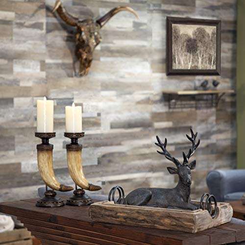 Sagebrook Home 11222 Resting Deer Figurine, 6" x 12.5" x 13.75", Rust