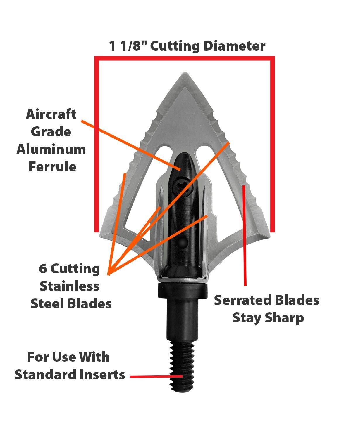 Carbon Express XT Dual Blade Serrated Crossbow Broadhead, 125 Grain Weight, 3-Pack
