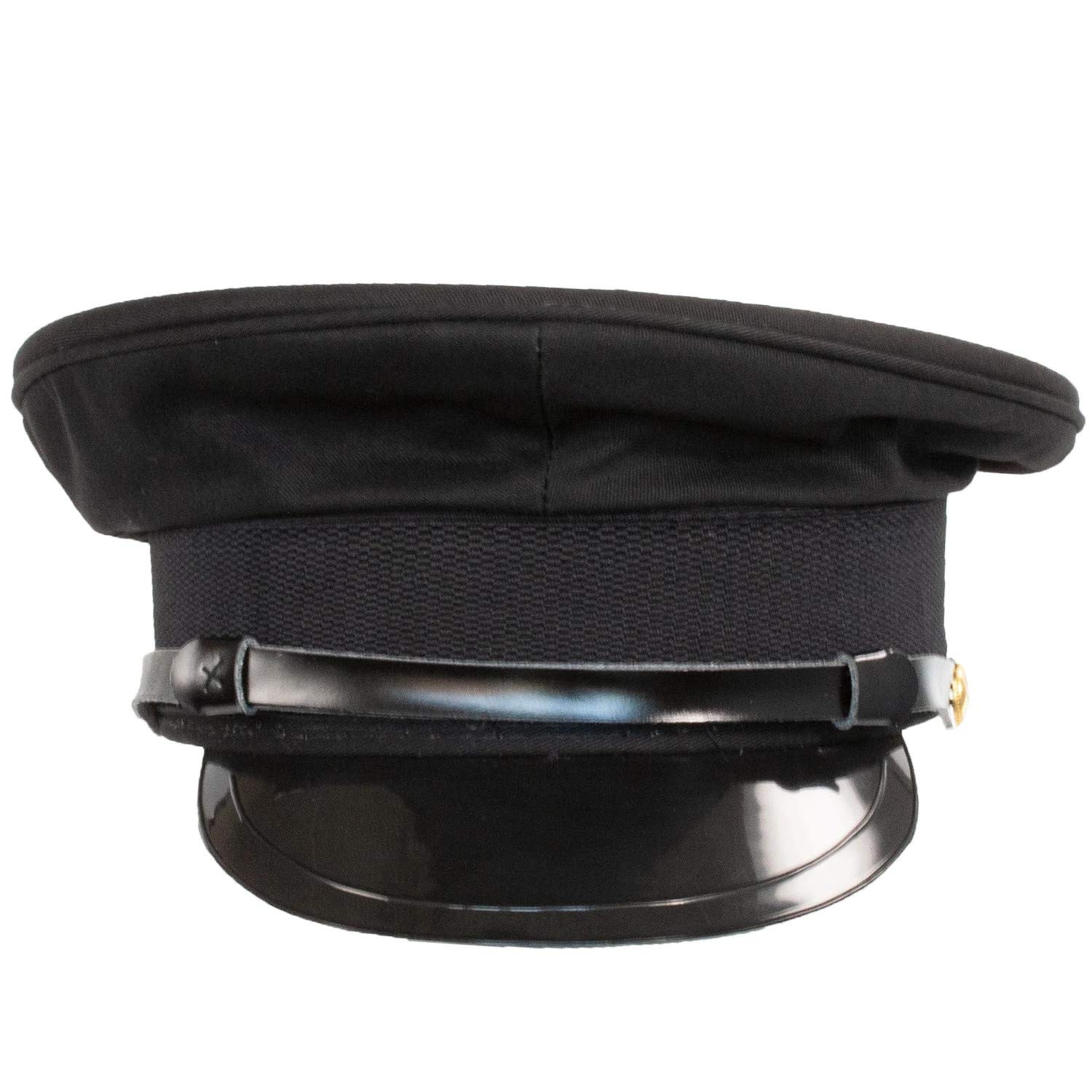 Levine Hat Men's Deluxe Chauffeur Limousine Driver Hat Fitted Quality Doorman Cap (Large - fits 7 1/4 to 7 3/8, Black)