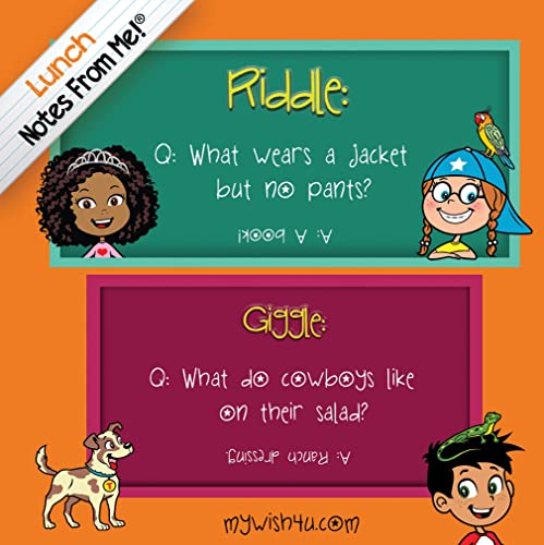 Notes From Me! 101 Tear-Off Lunch Box Notes for Kids, Riddles & Giggles Vol. 2, Fun & Educational, Motivational, Thinking of You, Back to School Essential, Bored Kids Activity, Ages 8+