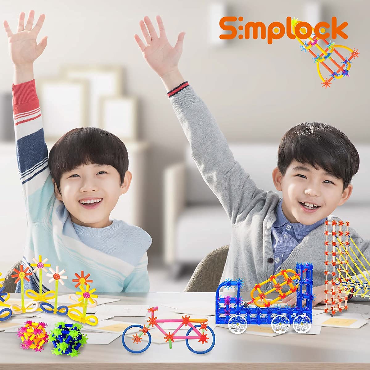 SIMPLOCK SCHOOL600 Educational Toys for Kids Building Toys Creative Toys Kit Gift Set for Elementary School Group Activity Teaching Aid Education Method