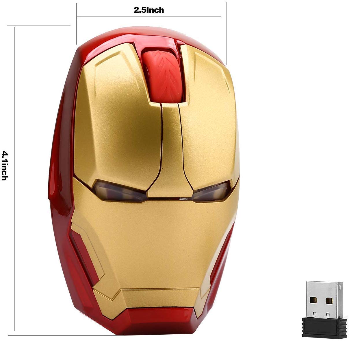 Bever Wireless Mouse Cool Mouse 2.4 G Portable Mobile Computer Click Silent Mouse Optical Mice with USB Receiver, Multi-Color Choosing for Notebook PC Laptop Computer (Gold)