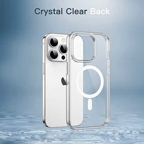 JETech Magnetic Case for iPhone 13 Pro Max 6.7-Inch Compatible with MagSafe Wireless Charging, Shockproof Phone Bumper Cover, Anti-Scratch Clear Back (Clear)