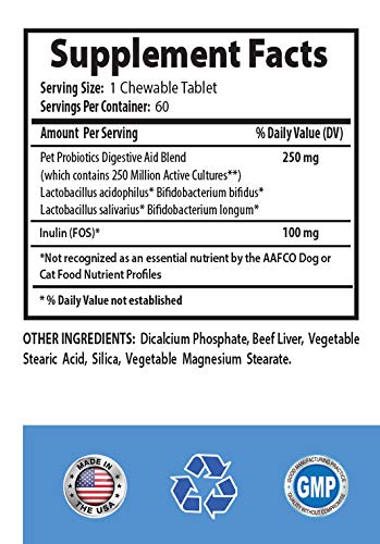 I LOVE MY PETS LLC pet Digestive - Digestive AID for Dogs - PET PROBIOTIC Beef Liver Tablets - 120 Treats (2 Bottles)