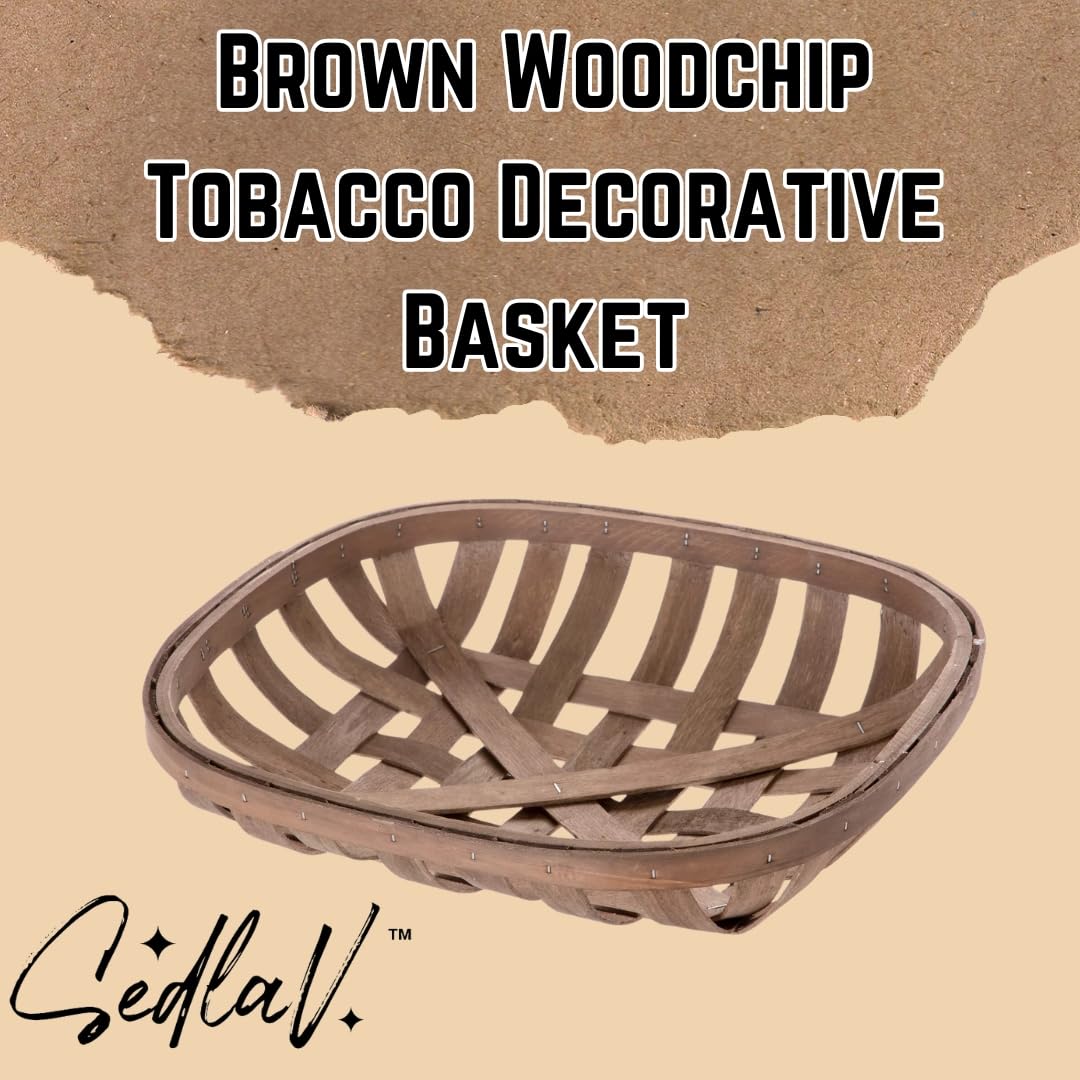 SEDLAV Brown Woodchip Tobacco Decorative Basket - Rustic Charm for Home Organization