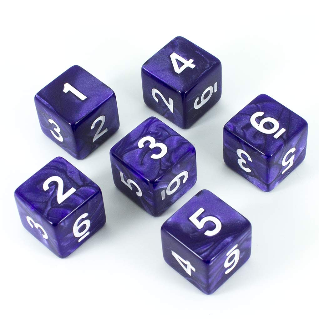 Paladin Roleplaying Purple D6 Dice Set - Pearl Effect - Set of 6