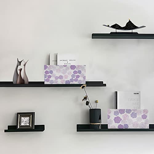 Purple Flowers Storage Basket Felt Storage Bin Collapsible Felt Storage Empty Gift Baskets Organizer for Kids Bedroom Magazine