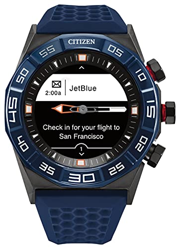 Citizen CZ Smart Gen 1 Hybrid smartwatch 44mm, Continuous Heart Rate Tracking, Fitness Activity, Golf App, Displays Notifications and Messages, Bluetooth Connection, 15 Day Battery Life