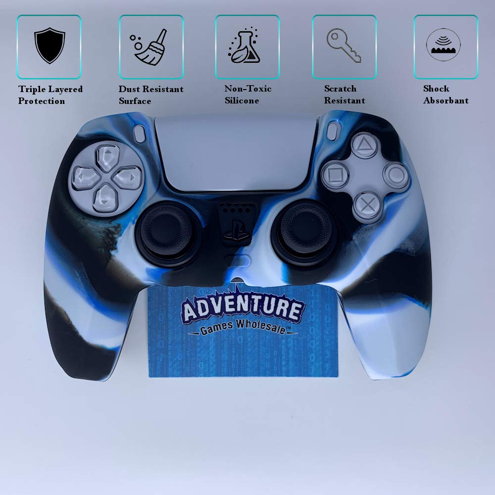 Blue Frost - Silicone Controller Skin Grip Anti-Slip Cover Protector Case - Compatible with PS5 DualSense Controller
