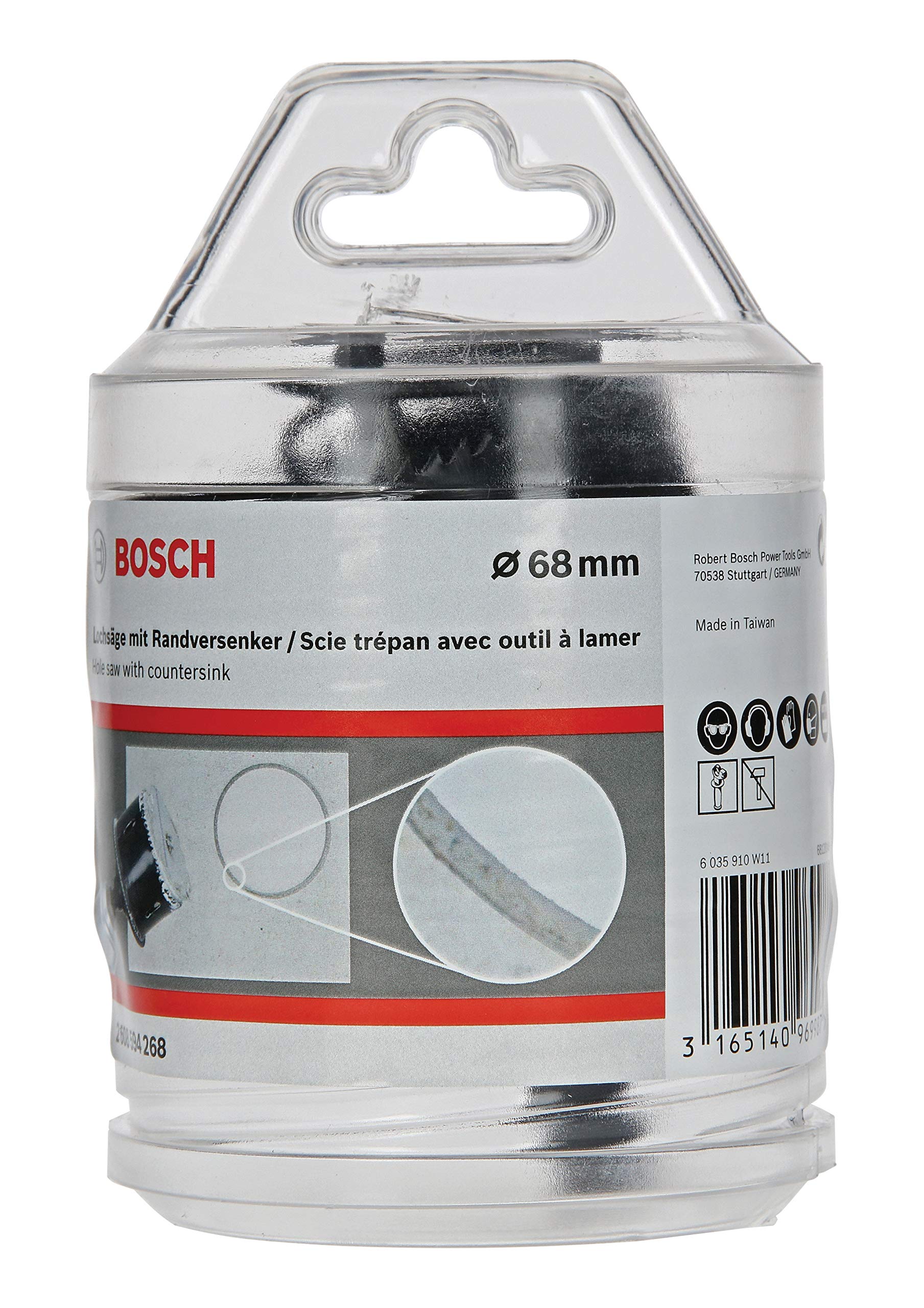 Bosch Professional 2608594268 Hole Saw with Countersink (Drywall Material, Ø 68 mm, Drill Accessories)