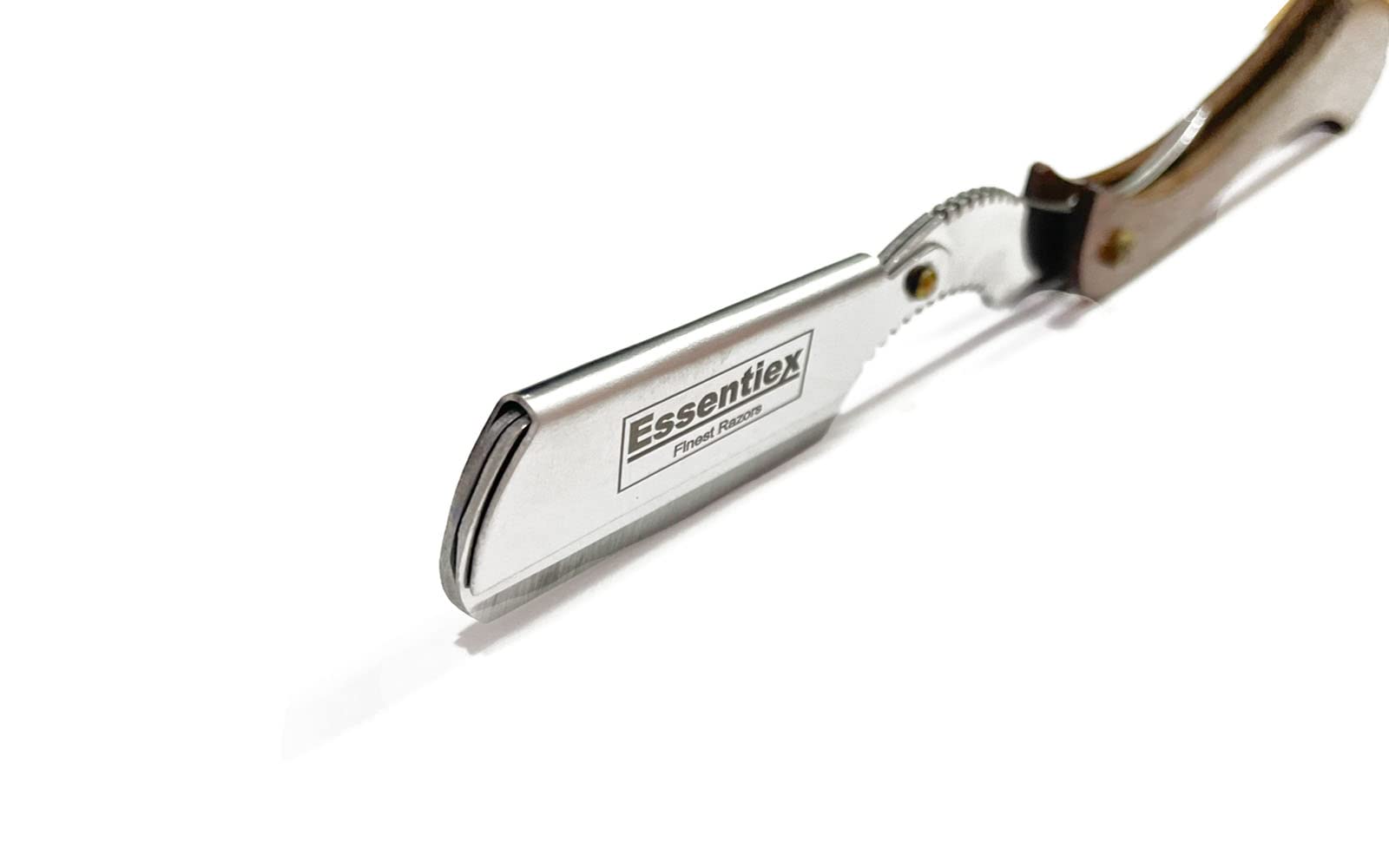 EssentieX Barber Stright Edge Razor For Men Stainless Steel Wood Handle With 25 Half Blades