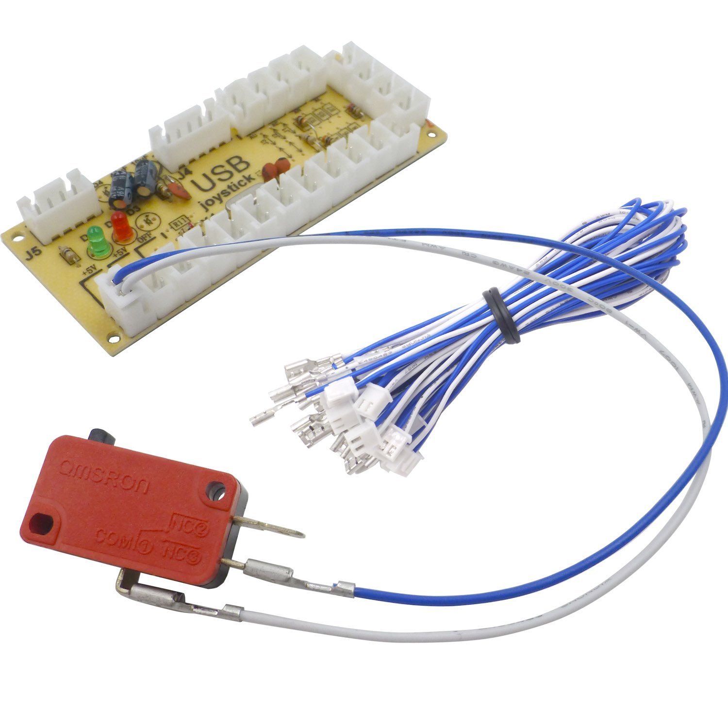 SJJX 2 Player HAPP Style Zero Delay Generic Game Controller USB to Joystick for MAME & Raspberry Pi 1/2/3 RetroPie DIY Projects