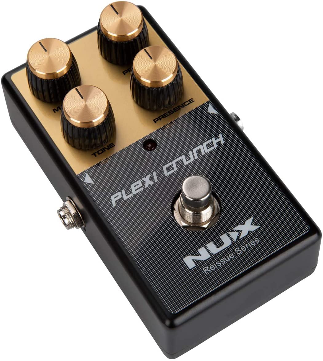 Briskdrop NUX Plexi Crunch Distortion Pedal Bundle with 2 Patch Cables, 6 Dunlop Picks, and String Winder Assorted Golden plexicrunch-psu 0