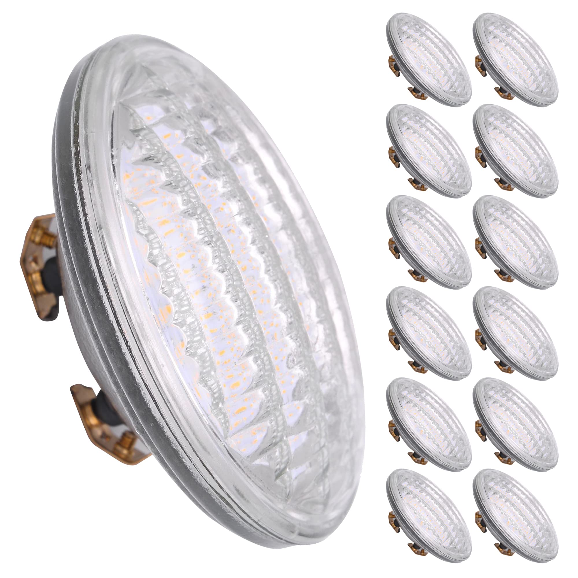 PAR36 LED 8W Light Bulb Outdoor Garden Landscape Lighting Low Voltage 12V AC DC AR111 G53 Underwater Industrial Waterproof IP65 Flood Lamp 2700K Warm White 12 Volt Swimming Pool Lights Value 12 Pack