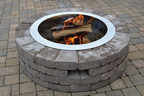 FIREBUGGZ Round Fire Pit Insert, 39" Outside Diameter x 31" Inside Diameter, Heavy Duty Stainless Steel Fire Pit Insert for Outdoors