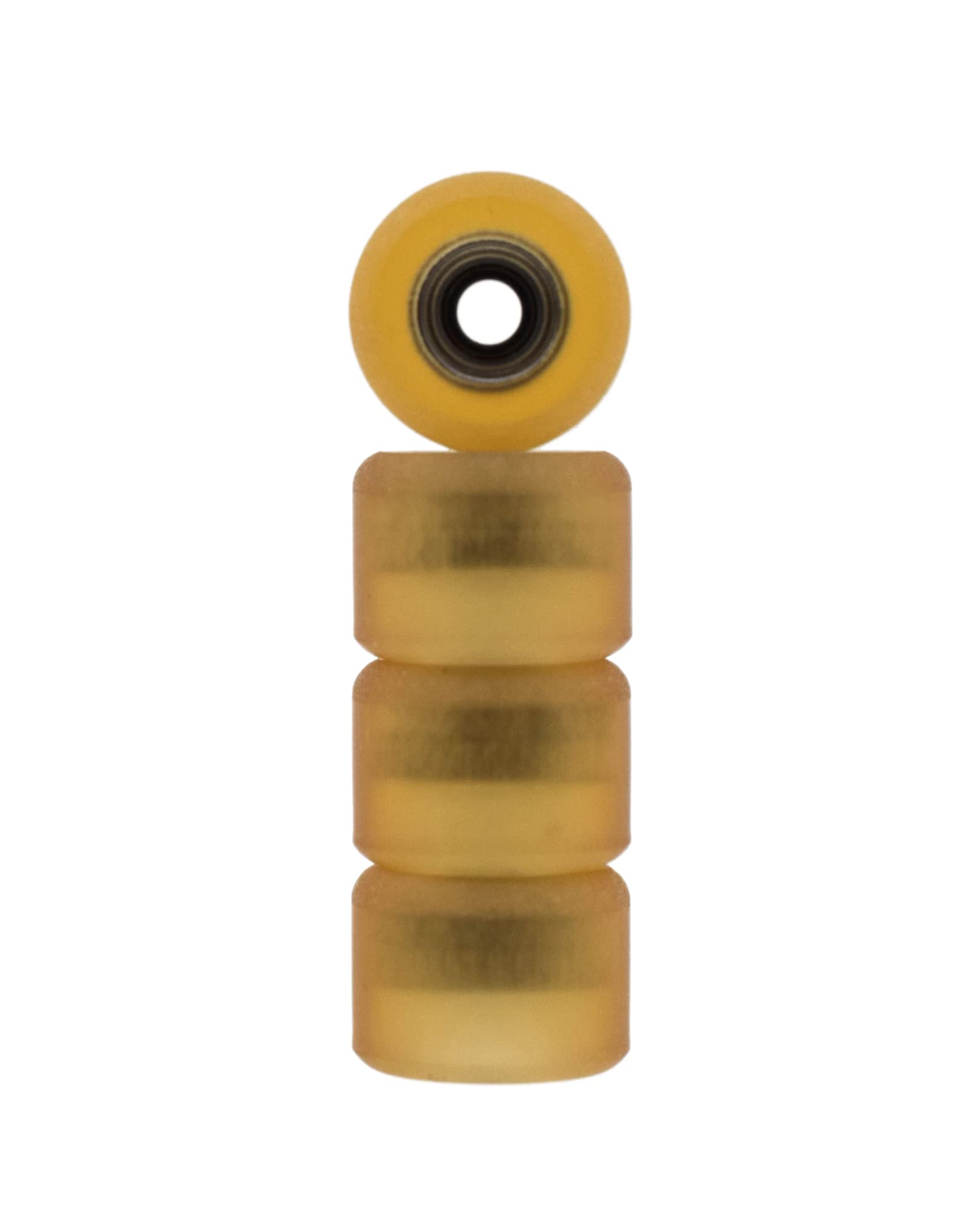 Teak Tuning Apex 61D Urethane Fingerboard Wheels - Mini Shorty Shape, 6.6mm Diameter - ABEC-9 Stealth Bearings - Made in The USA - Honey Colorway