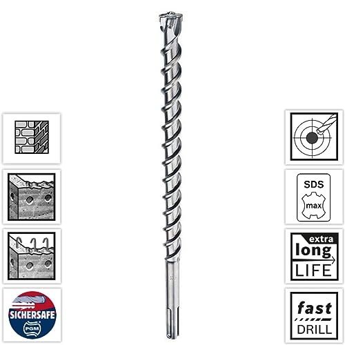 Bosch SDS max-8X 2608578626 Hammer Drill Bit for Concrete and Normal Concrete (Dimensions 20 x 200 x 320 mm)