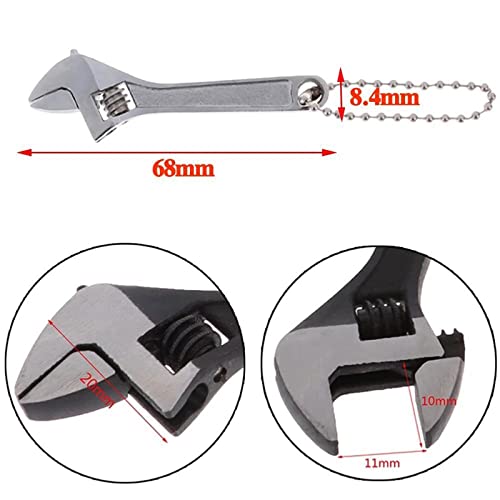 TUJOBA Wrenches, 1pc Mini Wrench Keychain Multifunction Car Metal Adjustable Universal Spanner for Repairing Tools Men Special