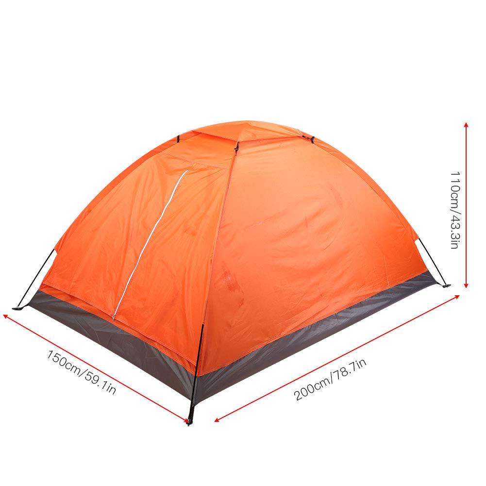 Camping Tent, Outdoor Large Space Stable Structure 2 Person Single Layer Tent, Waterproof Wear Resistant Portable Lightweight Instant Tent for Camping Climbing Fishing Beach