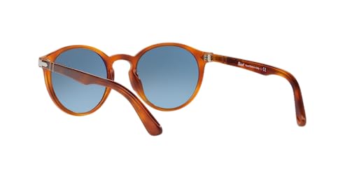 Persol PO3171S Round Sunglasses, Terra Di Siena/Azure Gradient Blue, 49 mm