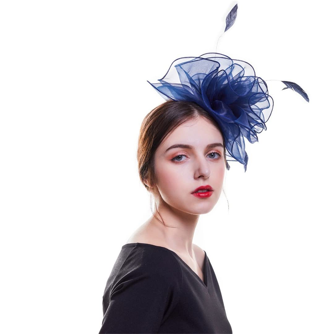 British Royal Wedding Hat Feather Flowers Clip Hat Bridal Hair Accessories Hats a