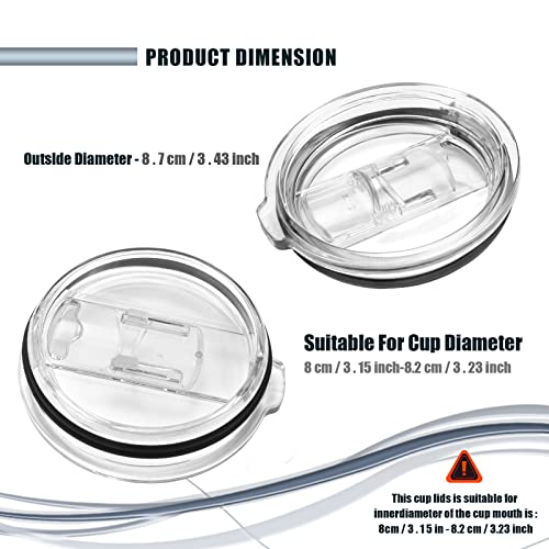Tumbler Lids Spillproof for 20oz 30oz Yeti and More Cooler Cup, Splash Resistant Lids for Tumbler/For Yeti/Ozark Trails and More, Splash Proof Open - Close Slide Lid, Straw Friendly (20 oz)