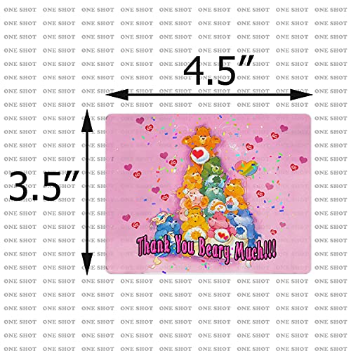 One Shot Care Bears Party Favors Supplies Thank You Stickers ONLY