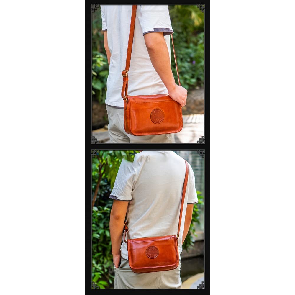 CZDYUF Large Capacity Shoulder BagHandmade Men's and Women's Crossbody Commuter Bag Casual Genuine Leather