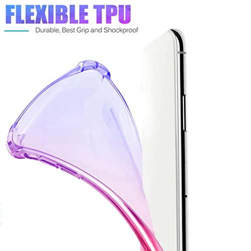 Gufuwo Case for Oppo A9 2020/OPPO A11X/OPPO A5 2020/OPPO A11 Cute Case Girls Women, Gradient Slim Anti Scratch Soft TPU Phone Cover Shockproof Protective Case for Oppo A9 2020 (Blue/Pink)
