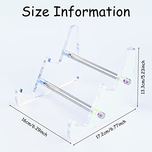 GEKUCAP Keyboard Display Stand, 2 Tier Colorful Mechanical Keyboard Holders, Thicker Rainbow Stand for Two Keyboards, Acrylic Keyboards Storage Holder Tray for Computer Tablet Picture Frame
