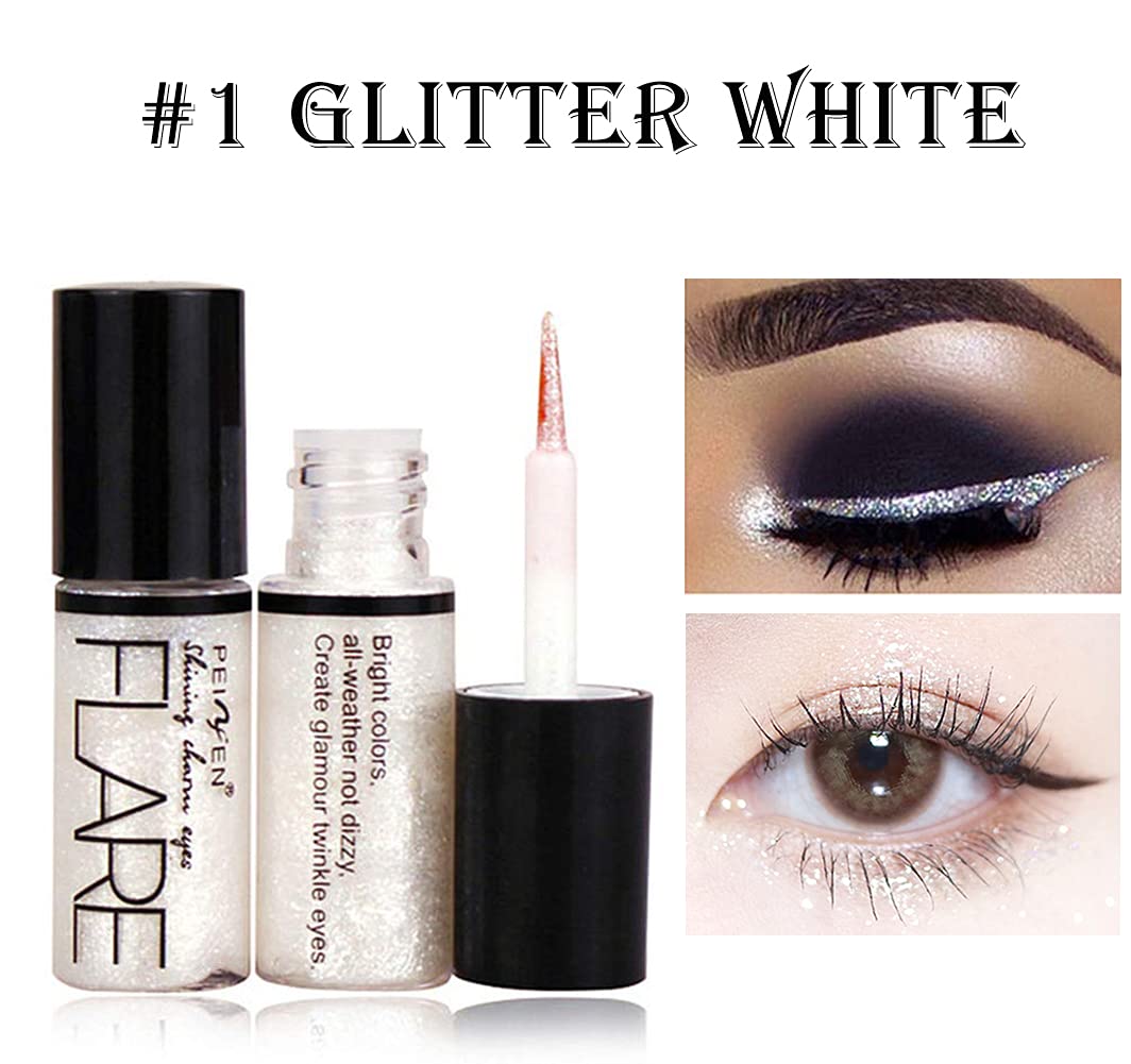 ETEDES Glitter Eyeshadow liquid Eyeliner, Long Lasting Waterproof Shimmer Metallic Glitter Eyeshadow, Eyeliner EyeShadow 4 clours (Styles #3)