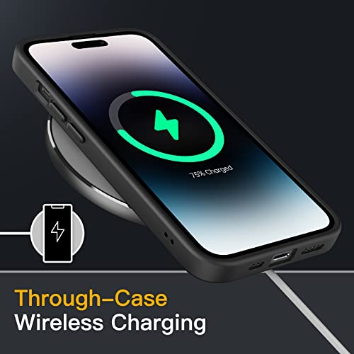 JETech Matte Case for iPhone 14 Pro 6.1-Inch (NOT for iPhone 14 Pro Max 6.7-Inch), Shockproof Military Grade Drop Protection, Frosted Translucent Back Phone Cover, Anti-Fingerprint (Black)