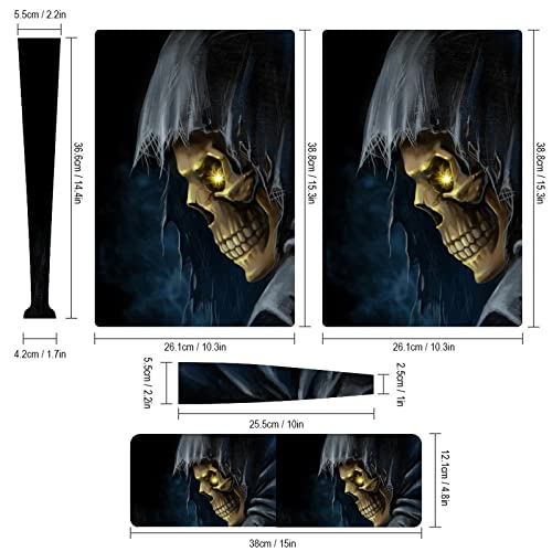 Death Skull Full Protective Skin Cover Design Wrap Decal Sticker Compatible with PS5 Digital Edition Console and Controller