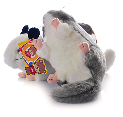 MSNOR 12 inch Chinchilla Plush Toy Stuffed Animal Toy Plush Animal Doll (Gray)