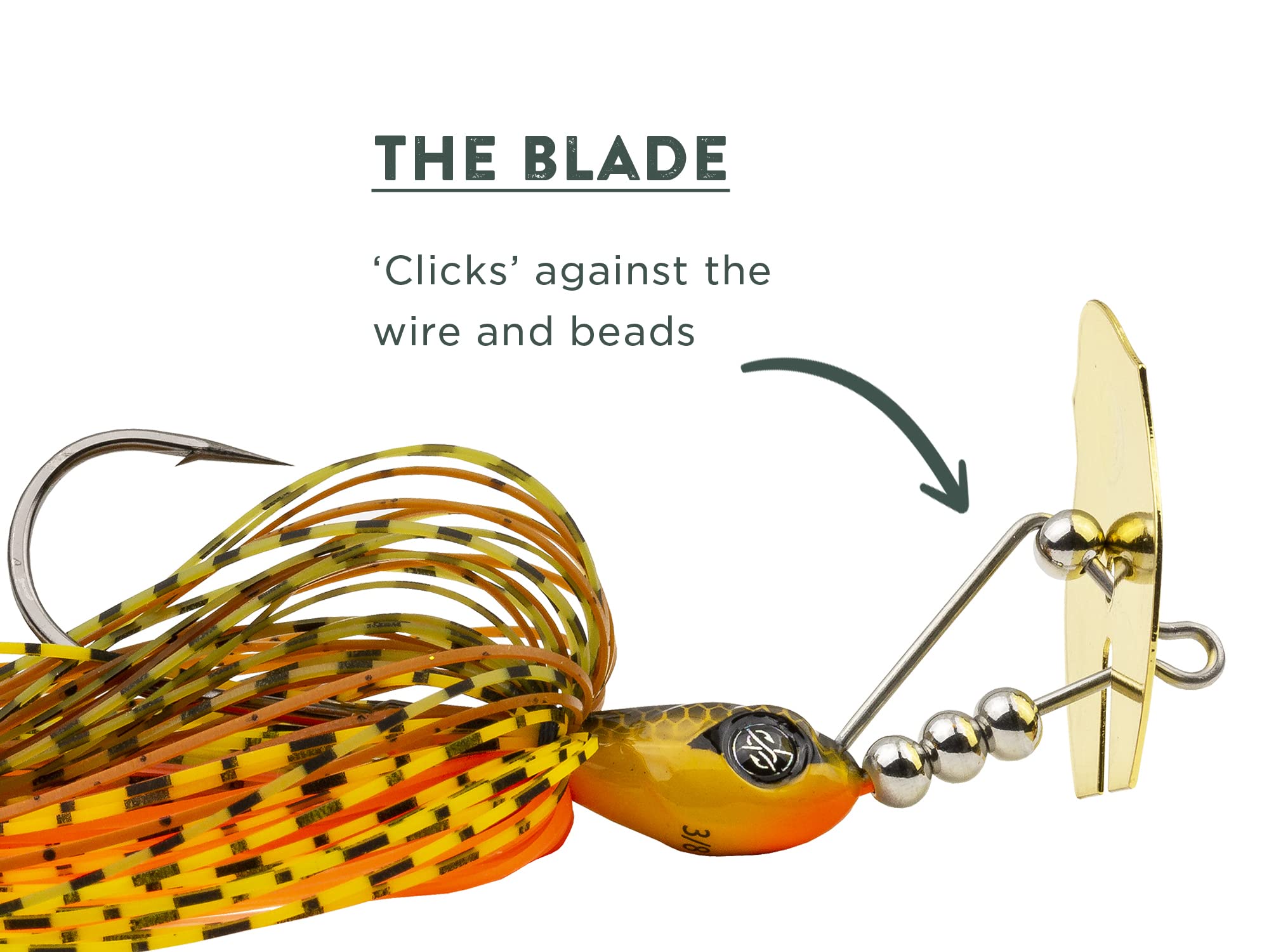 Catch Co. Googan Squad Clickbait Fire Craw | 3/8 | Bladed Jig | Bass Fishing Jig |
