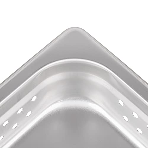 Soro Essentials – Full Size Perforated 2-1/2” Deep, Steam Table Pan, 24 Gauge, Stainless Steel, Full Size Hotel Pan Anti Jam Steam Table Pan for Home, Sandwich Shop, Restaurant, or Buffet.