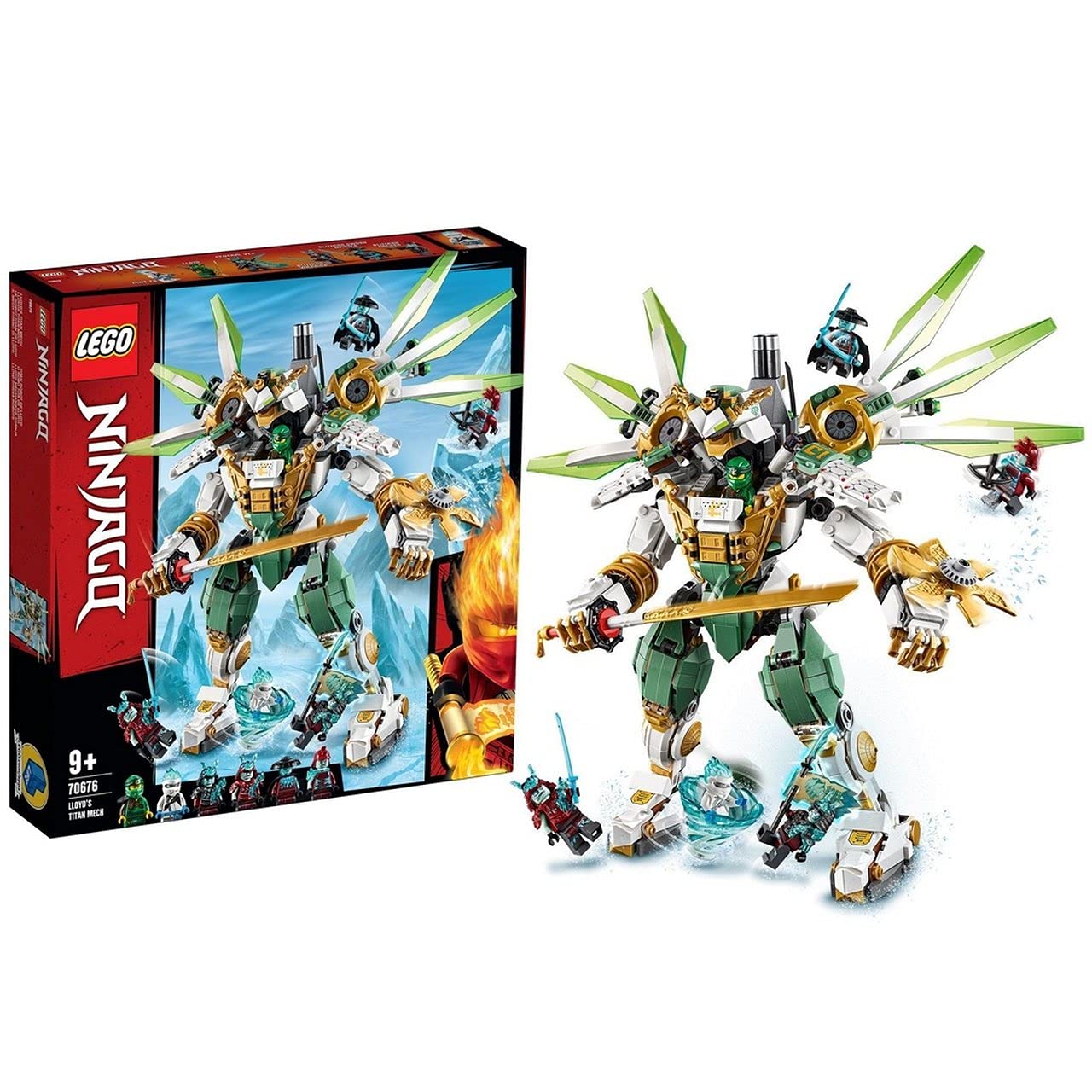 LEGO NINJAGO Lloyd's Titan Mech 70676 Ninja Toy Building Kit with Ninja Minifigures for Creative Play, Fun Action Toy Includes NINJAGO Characters Including Lloyd, Zane FS and More (876 Pieces)