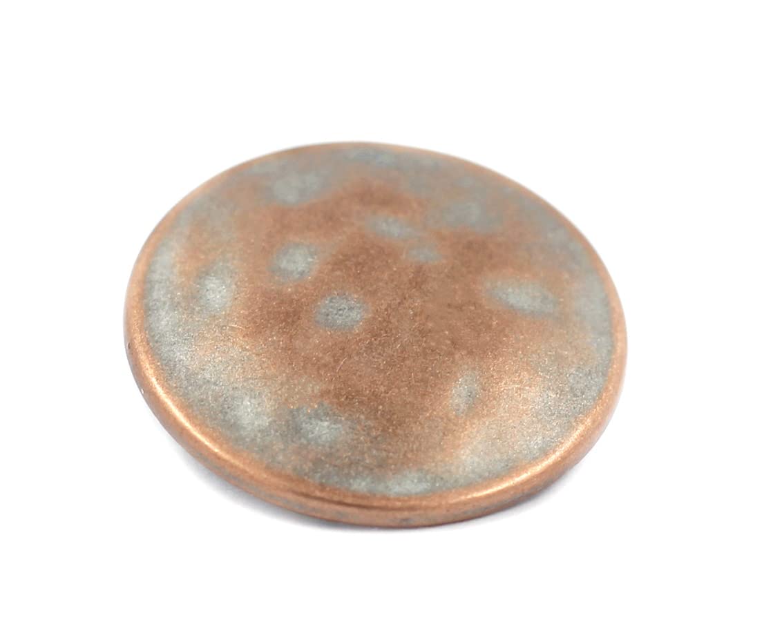 Bezelry 12 Pieces Nostalgic Metal Shank Buttons 25mm (1 inch) (Copper White Patina)