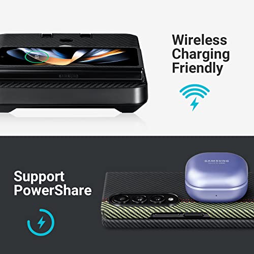 PITAKA Z Fold 4 Case, Slim & Light Galaxy Z Fold 4 Case with a Case-Less Touch Feeling, 600D Aramid Fiber Made [Fusion Weaving Air Case - Overture]
