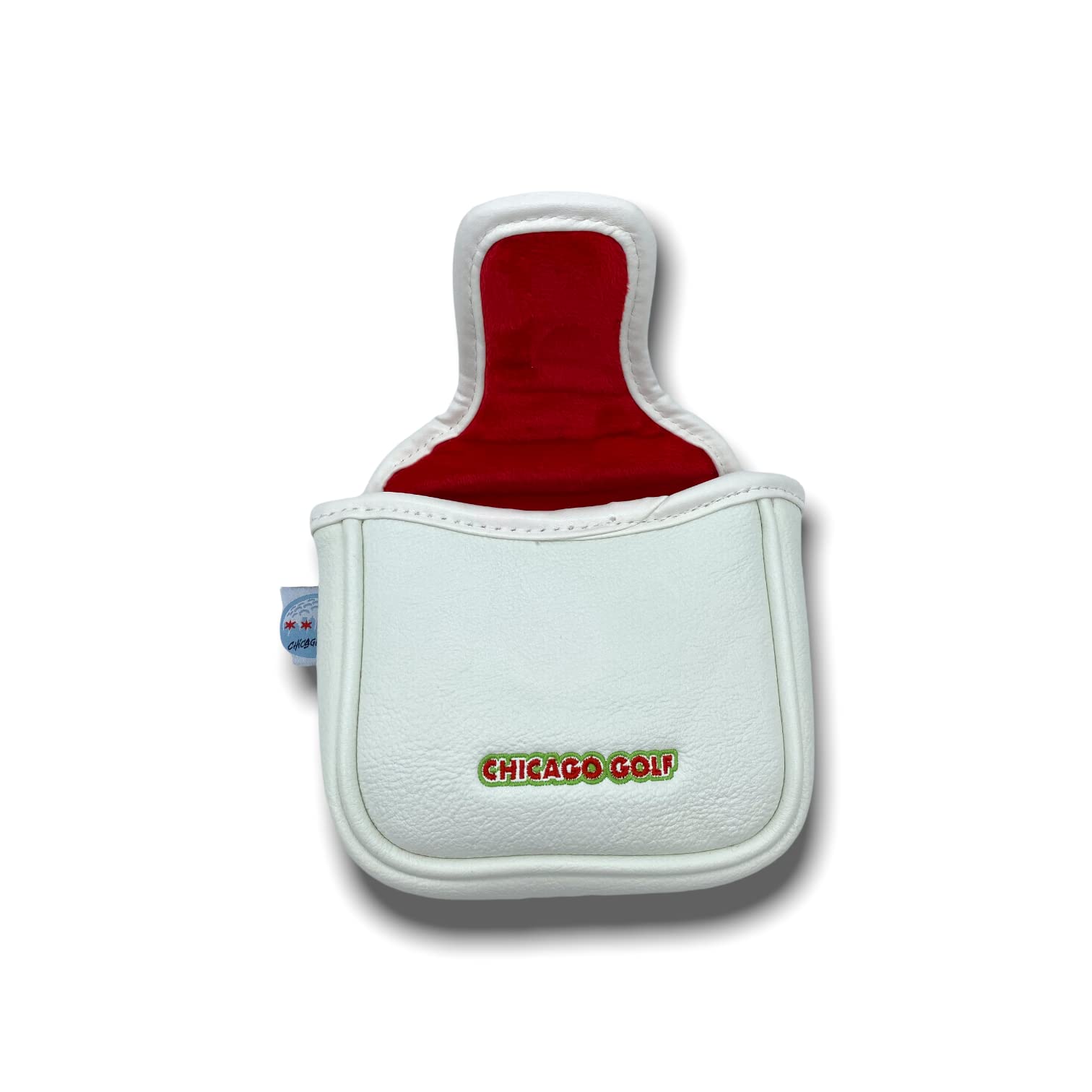 Chicago Golf Apparel Italia Pizza Mallet Putter Headcover by Chicago Golf, Italia- White background, Red interior