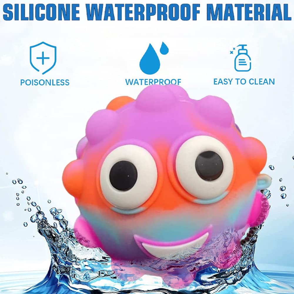 Pop Ball Glow Balls Stress Ball Bouncing Ball ,Fidget Toy Push Bubble Toys, 3D Silicone Squeeze Finger Press Ball Stress Relief Hand Toys (D)