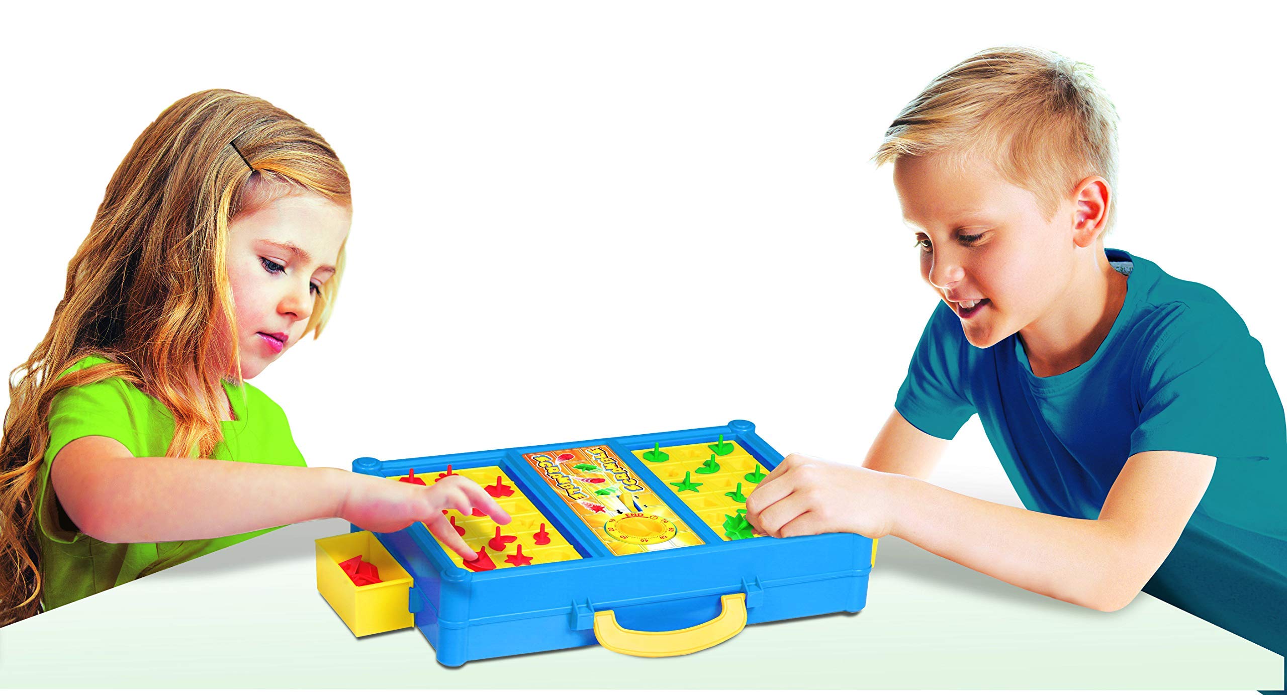 MUKIKIM Scramble - Shape Matching Family Board Game! Sorting Shapes Fast Before The Time is Up & Pieces Pop Out! Play Solo/with Friends. 12-Shape Junior Version Plates Included!