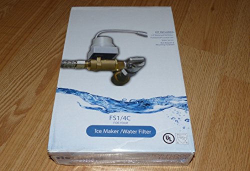 FloodStop Ice Maker Leak Detector Kit with Automatic Water Shut-Off and Visual/Audible Alarms, 1/4" Compression