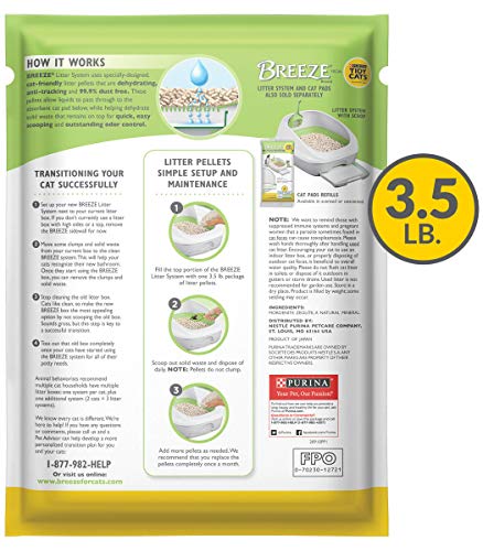 Purina Tidy Cats Litter, Breeze Litter Pellets to be Used with Breeze Litter System, Prevents Dust and Tracking, 3.5 LB Each (Pack of 2)